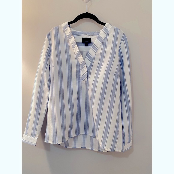 Lumiere | Tops | Light Blue And White Striped Top | Poshmark